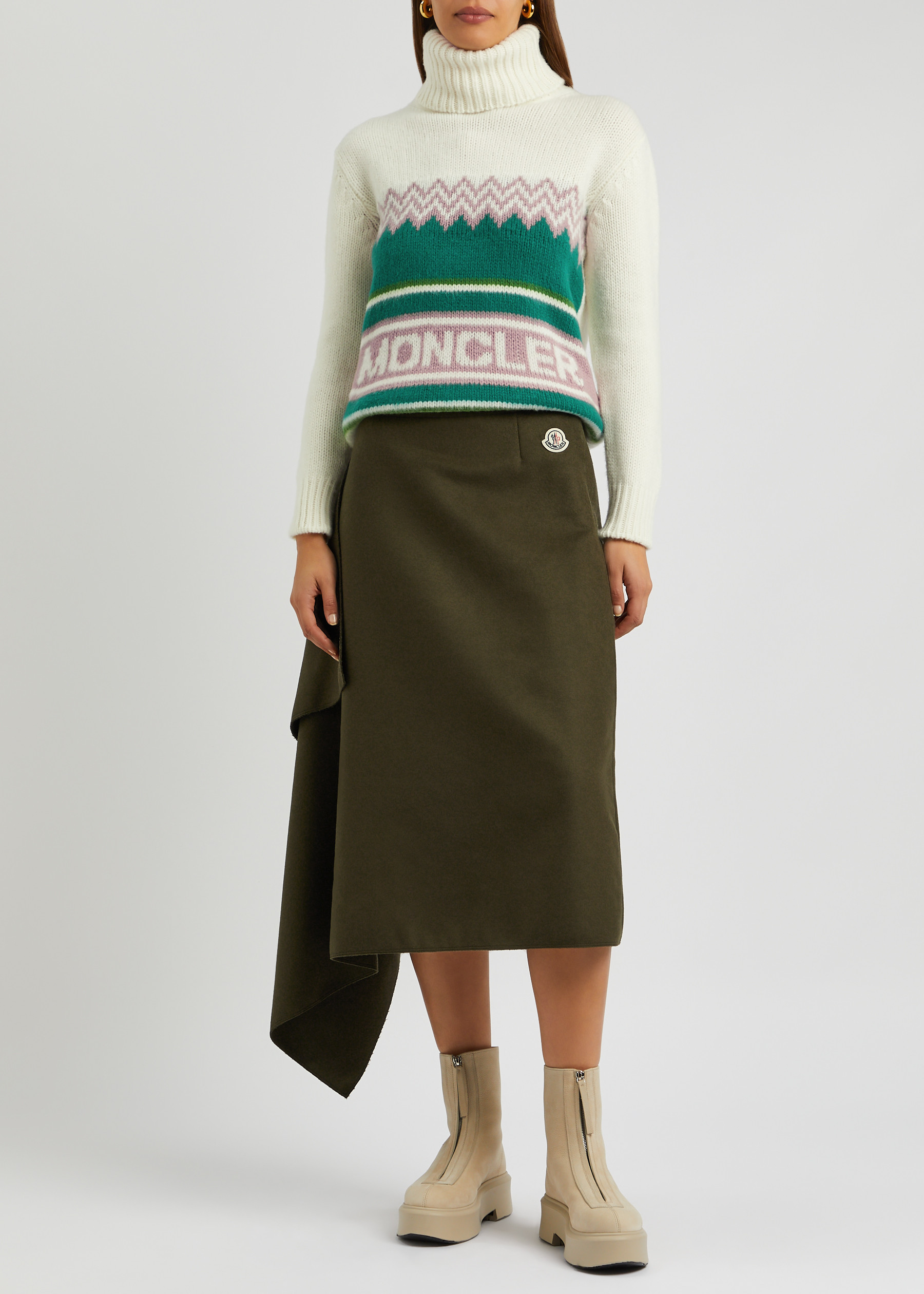 MONCLER Logo-intarsia wool jumper | Harvey Nichols