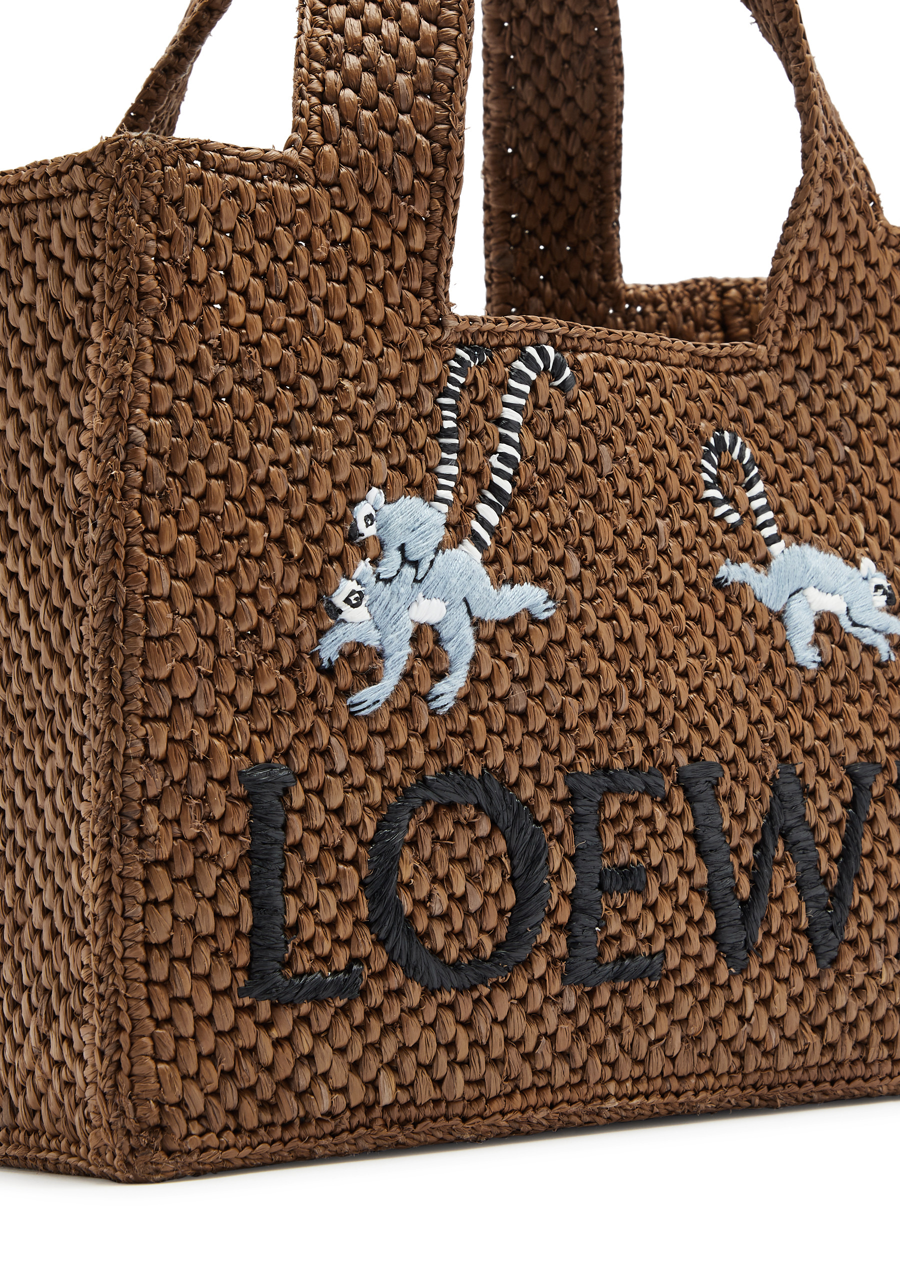 LOEWE X Suna Fujita Lemur small raffia tote | Harvey Nichols