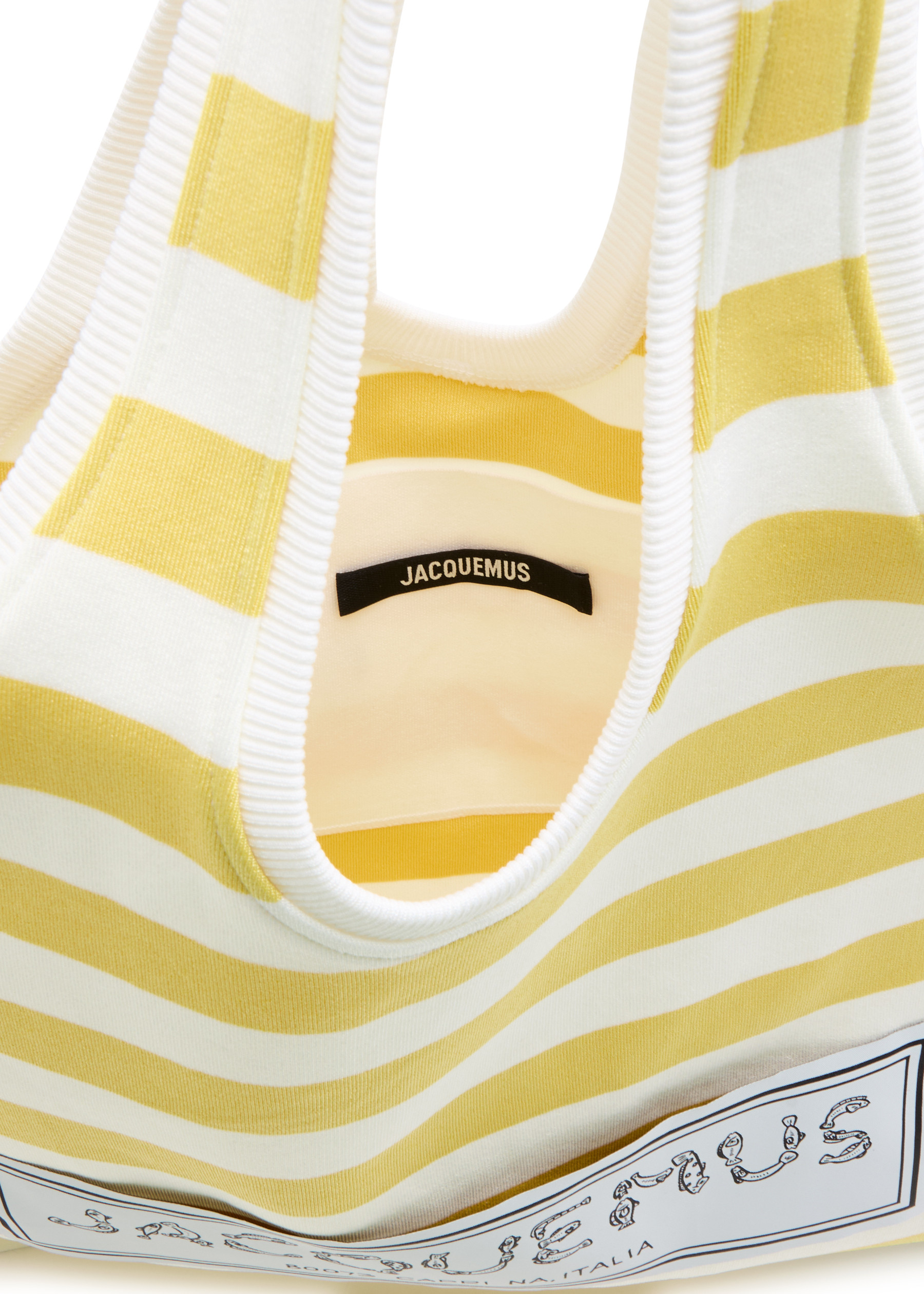 JACQUEMUS Le Sac Marcel striped knitted tote | Harvey Nichols