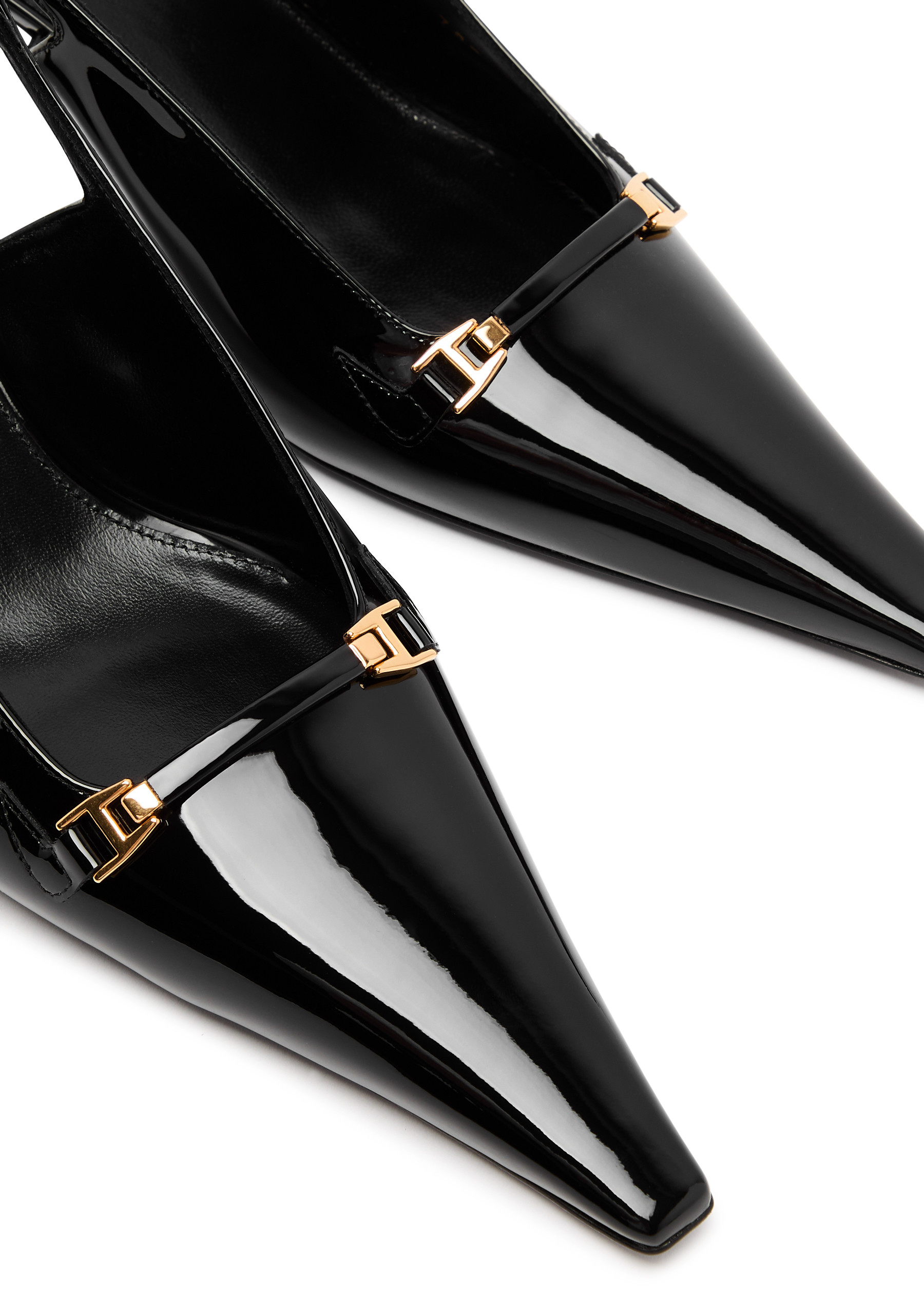 SAINT LAURENT Carine 55 patent leather slingback pumps | Harvey Nichols