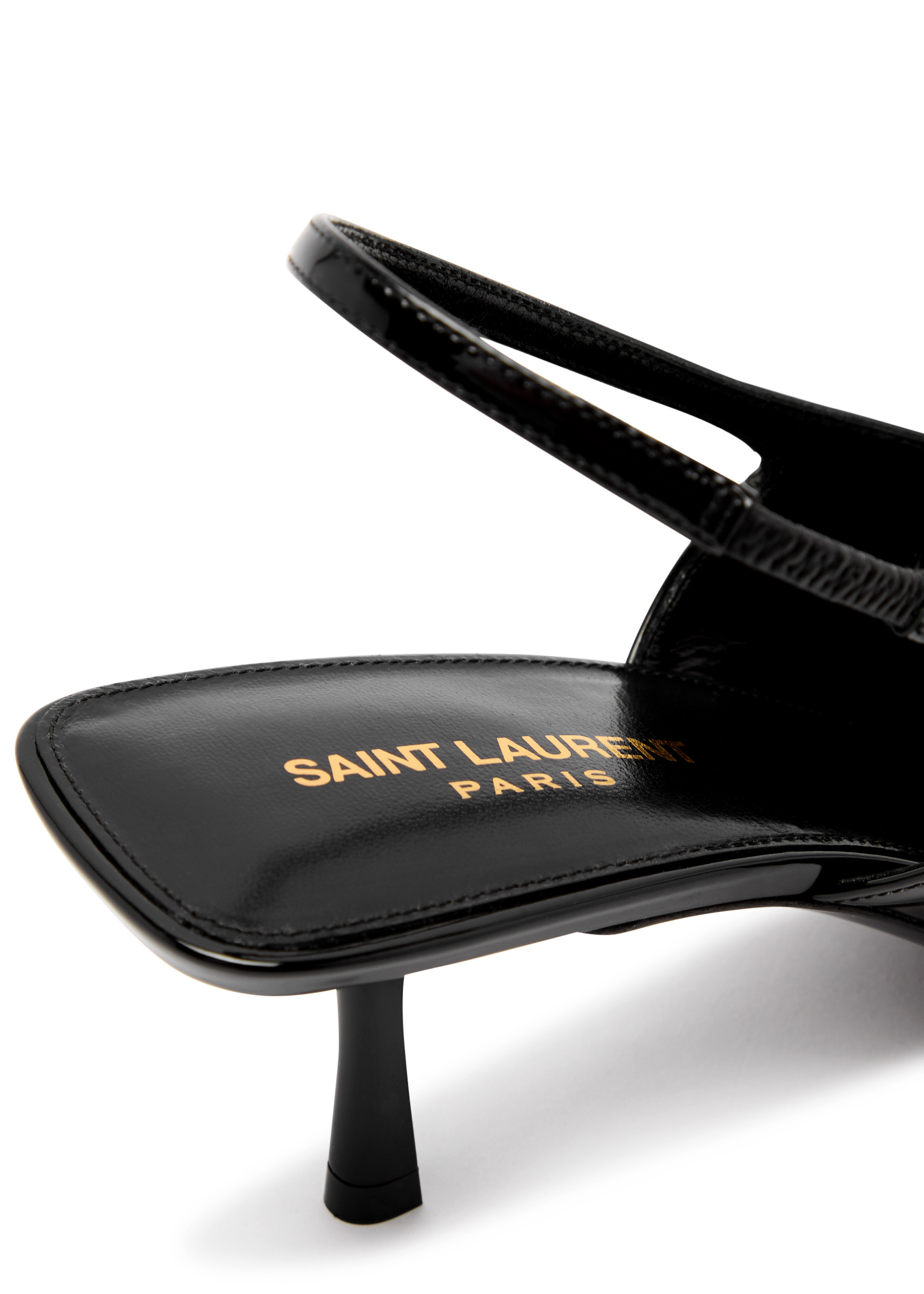 SAINT LAURENT Carine 55 patent leather slingback pumps | Harvey Nichols