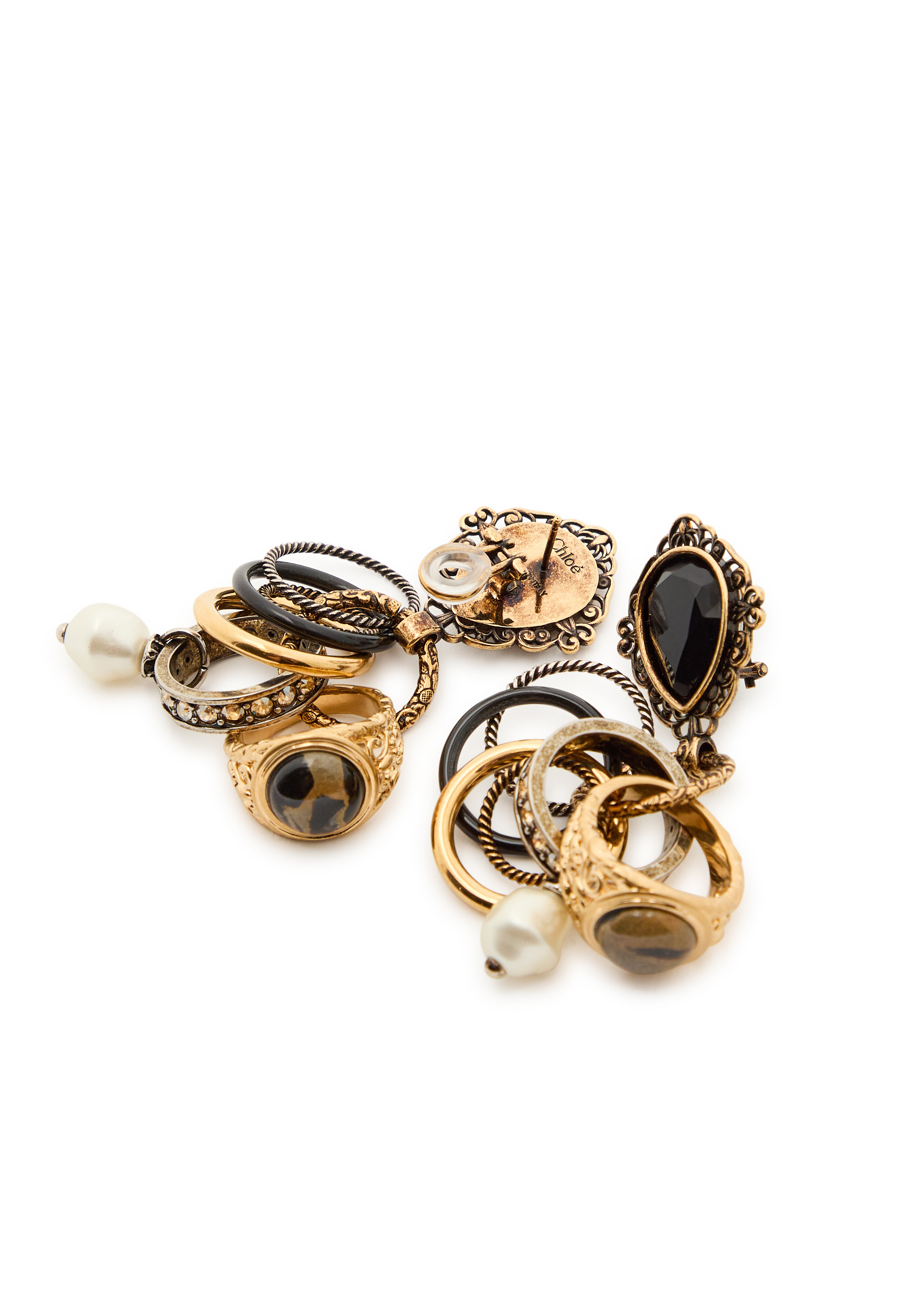 CHLOE The Chloé Antique Pearls embellished drop earrings | Harvey Nichols