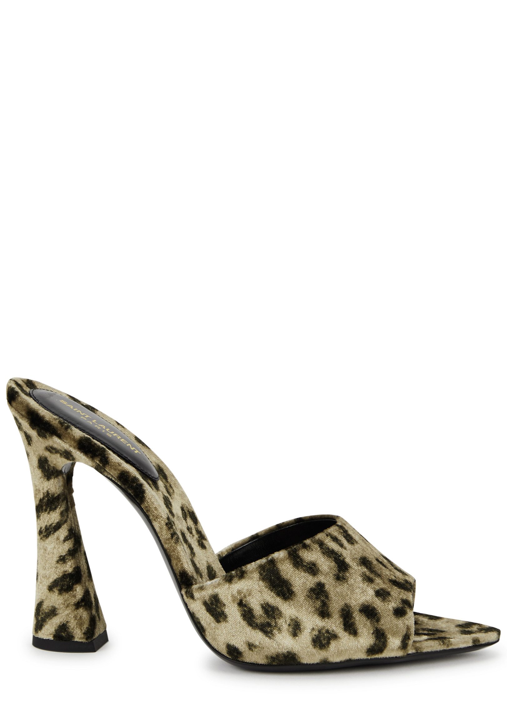 SAINT LAURENT 105 leopard-print velvet mules | Harvey Nichols