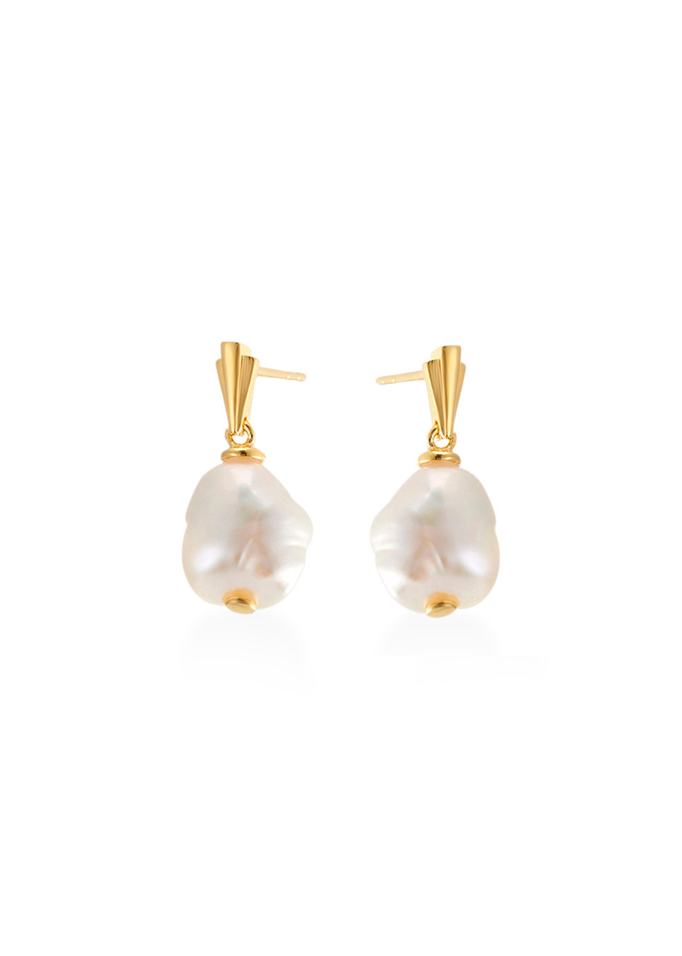 LAURA VANN Coco pearl and 18kt gold-plated earrings | Harvey Nichols