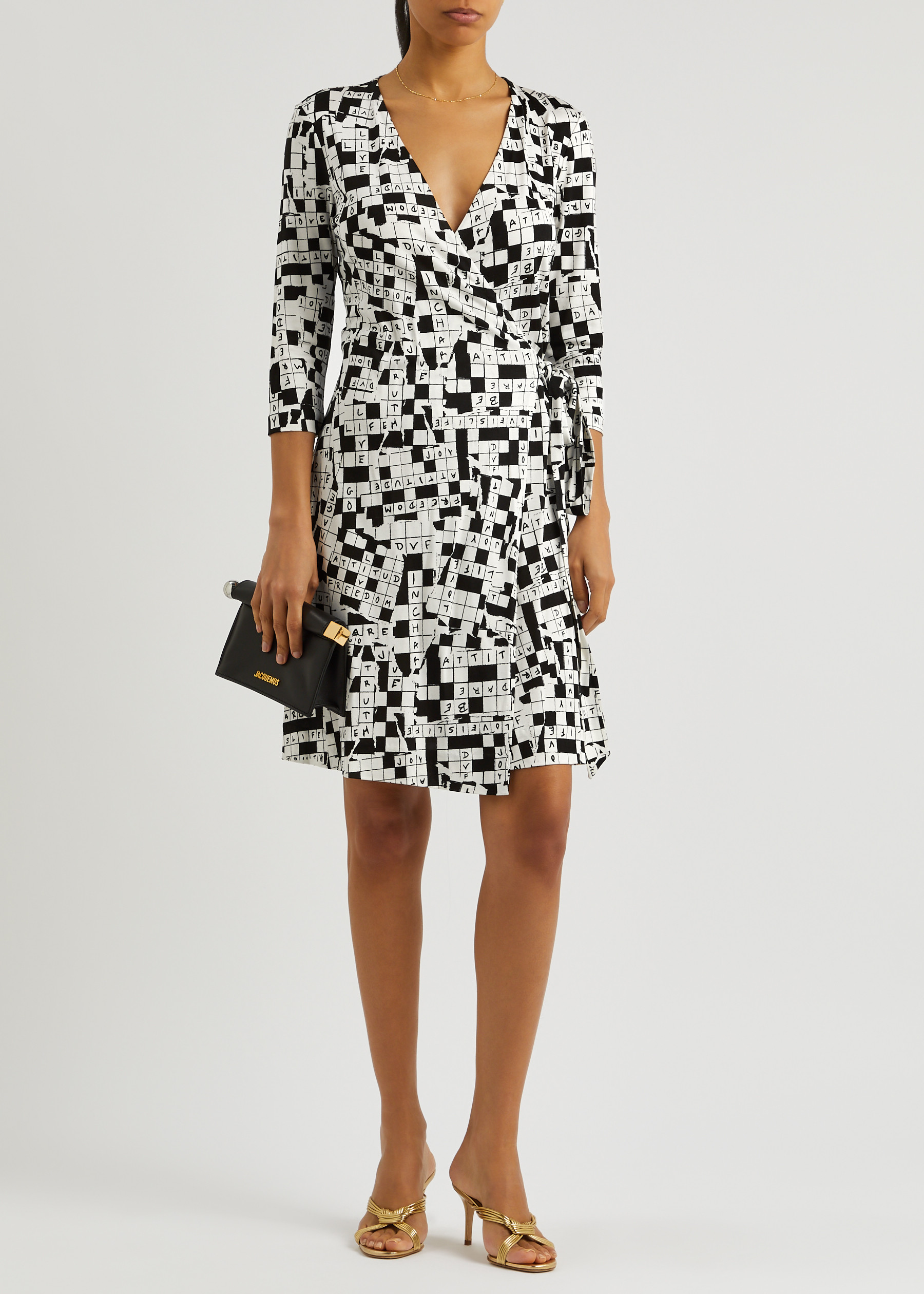 DIANE VON FURSTENBERG Julian printed silk-jersey mini wrap dress ...