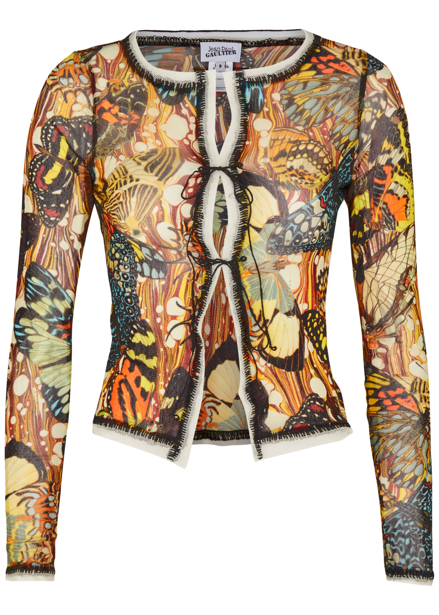 JEAN PAUL GAULTIER Papillon printed tulle top | Harvey Nichols