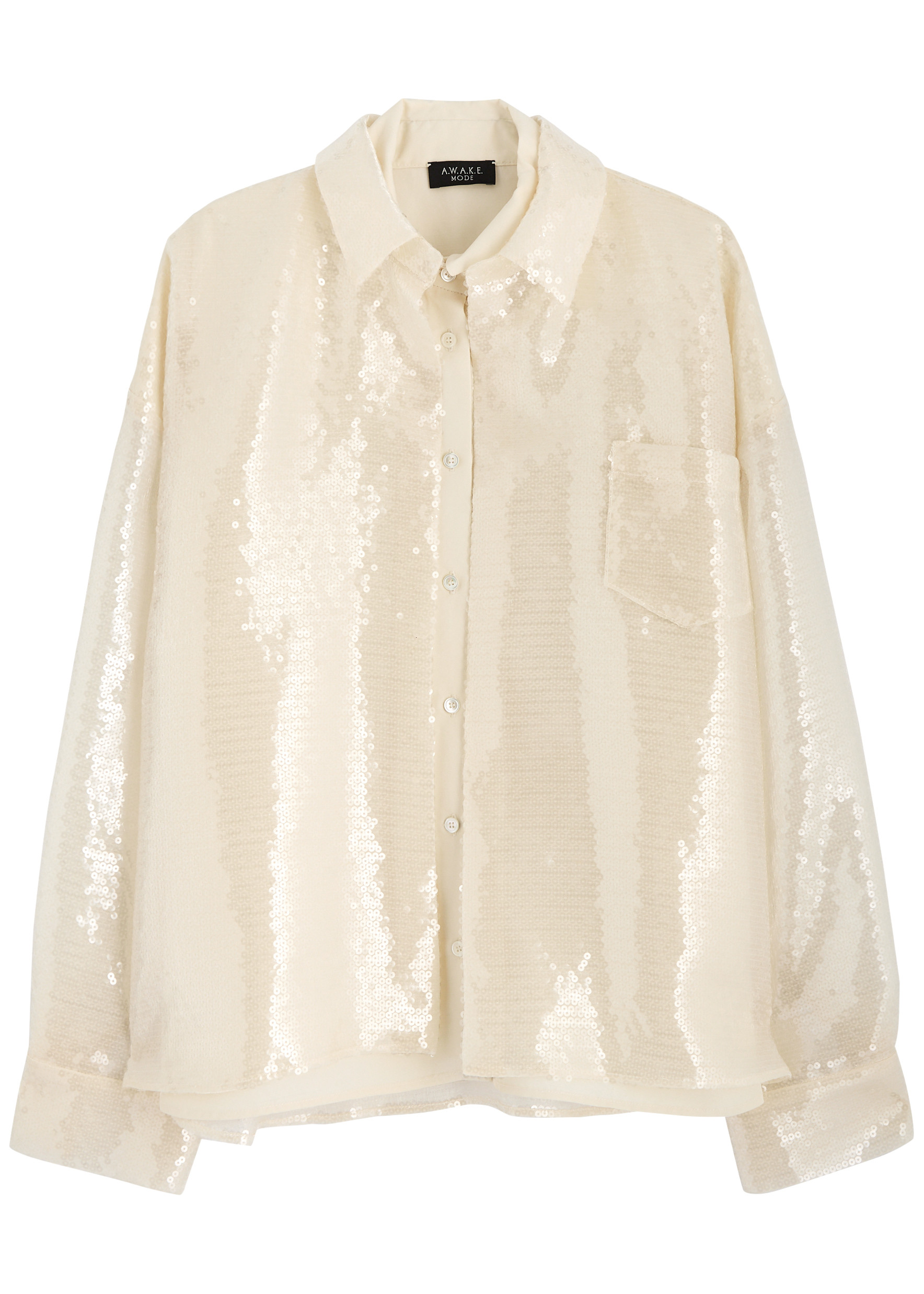 A.W.A.K.E MODE Sequin-embellished layered shirt | Harvey Nichols
