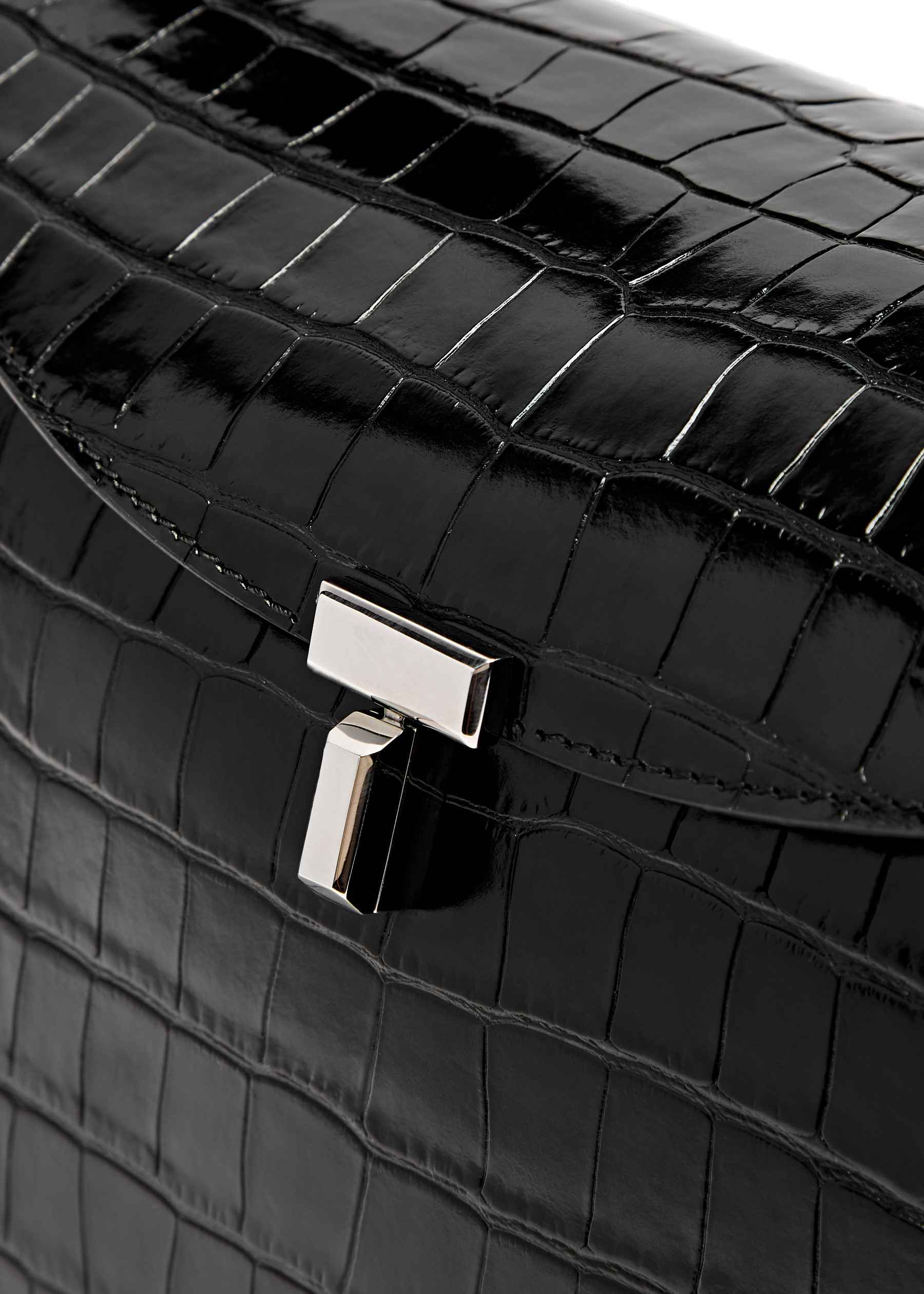 TOTEME T-Lock crocodile-effect leather top handle bag | Harvey Nichols