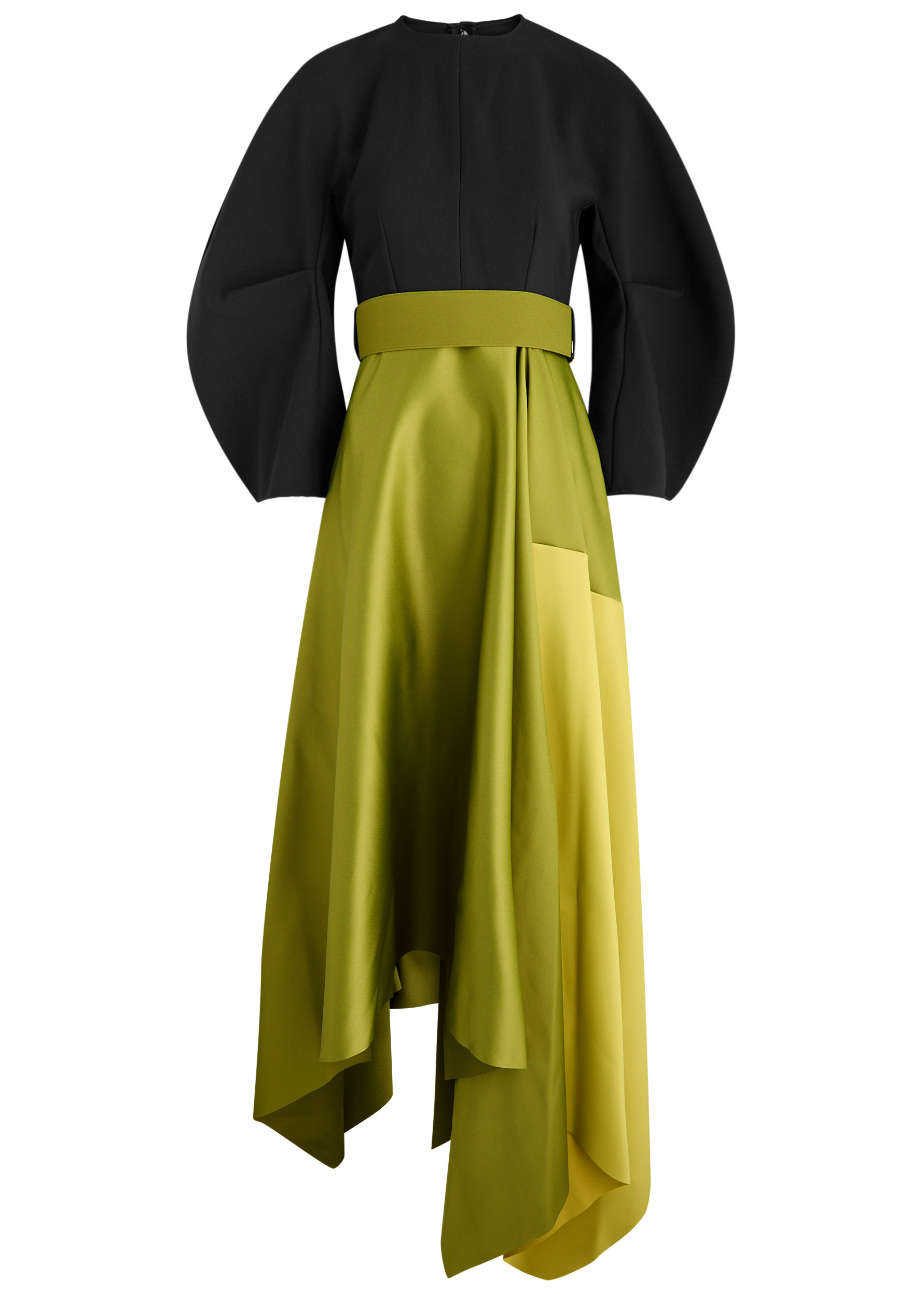SOLACE LONDON Quinn belted satin midi dress | Harvey Nichols