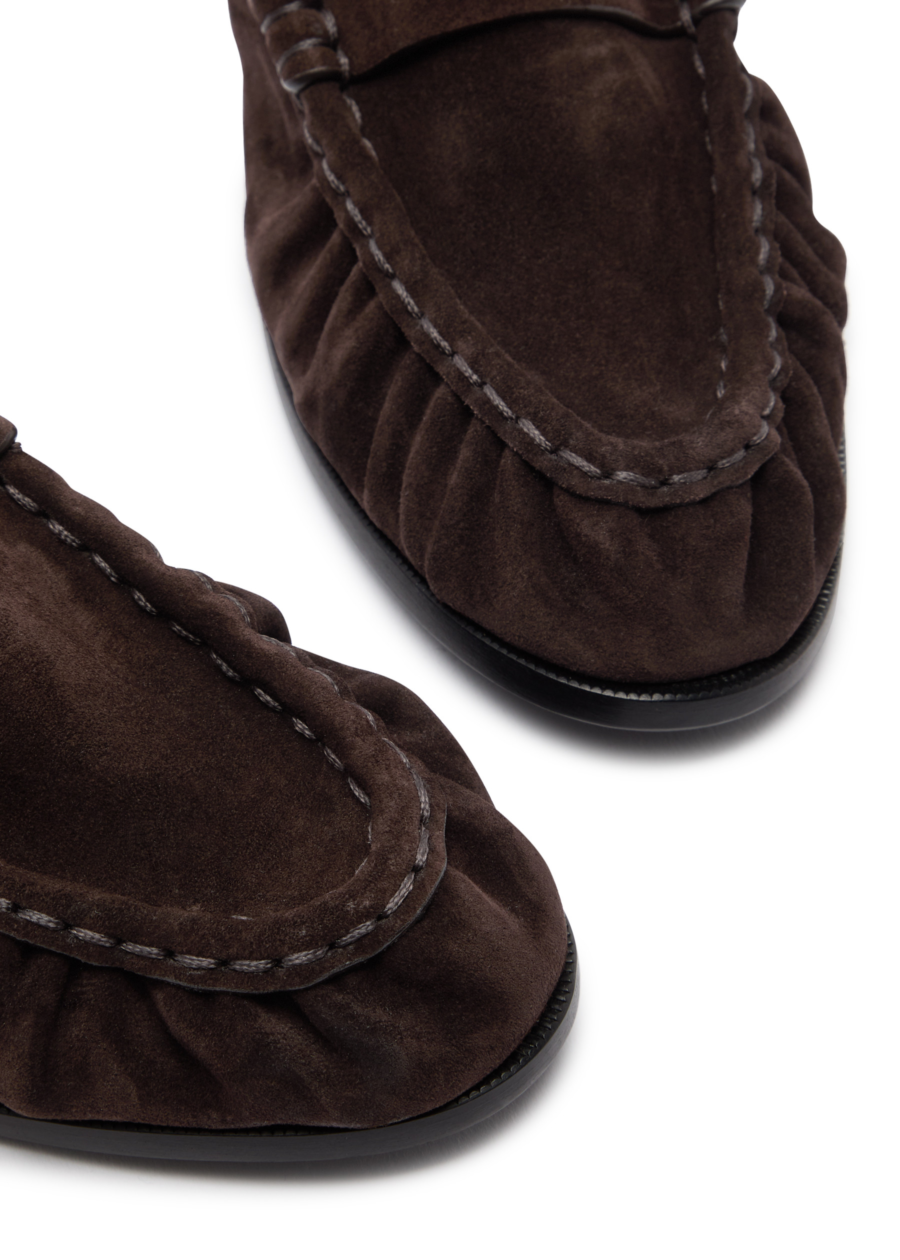 SAINT LAURENT Le Loafer logo suede loafers | Harvey Nichols