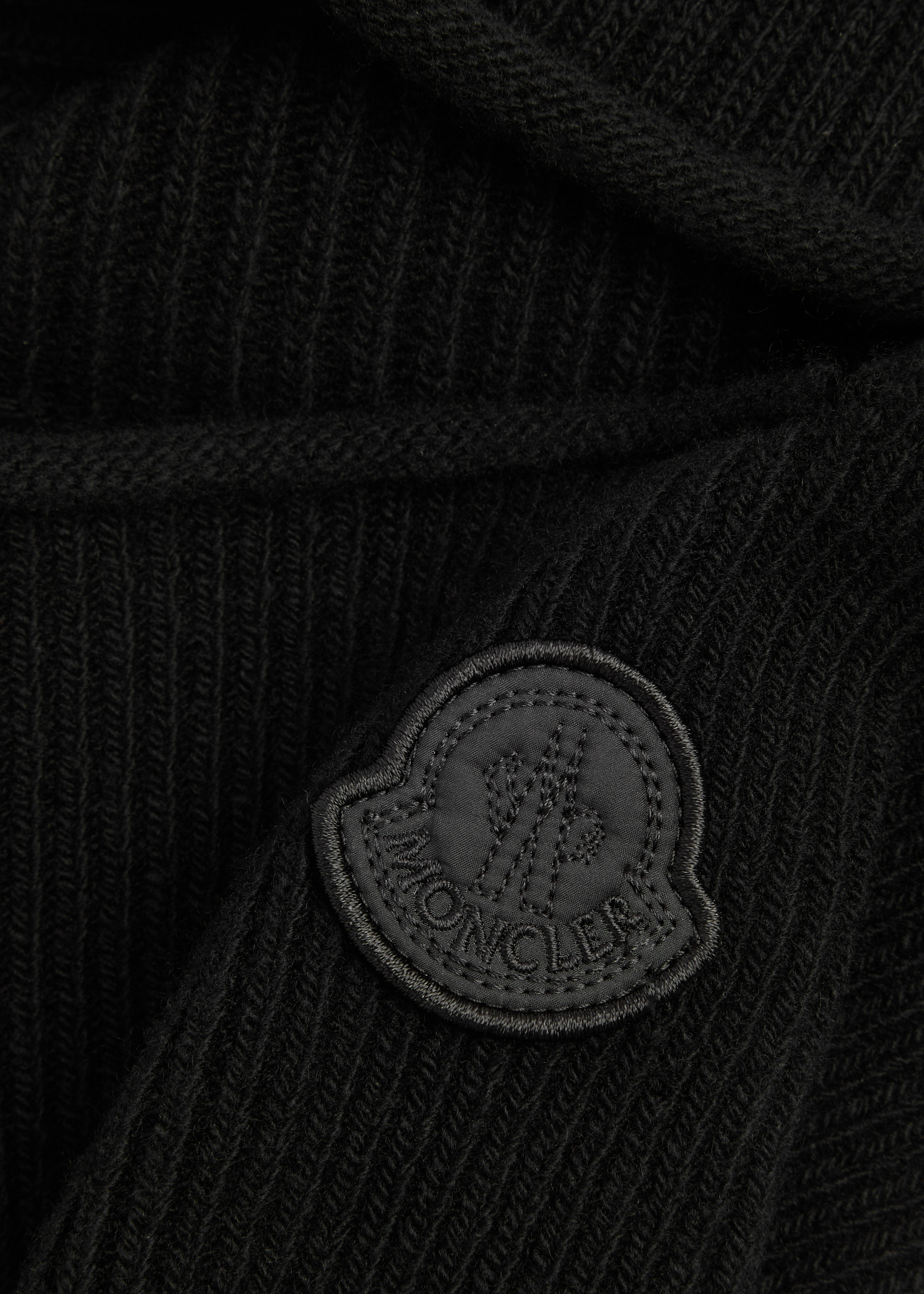 MONCLER Logo ribbed wool-blend balaclava | Harvey Nichols