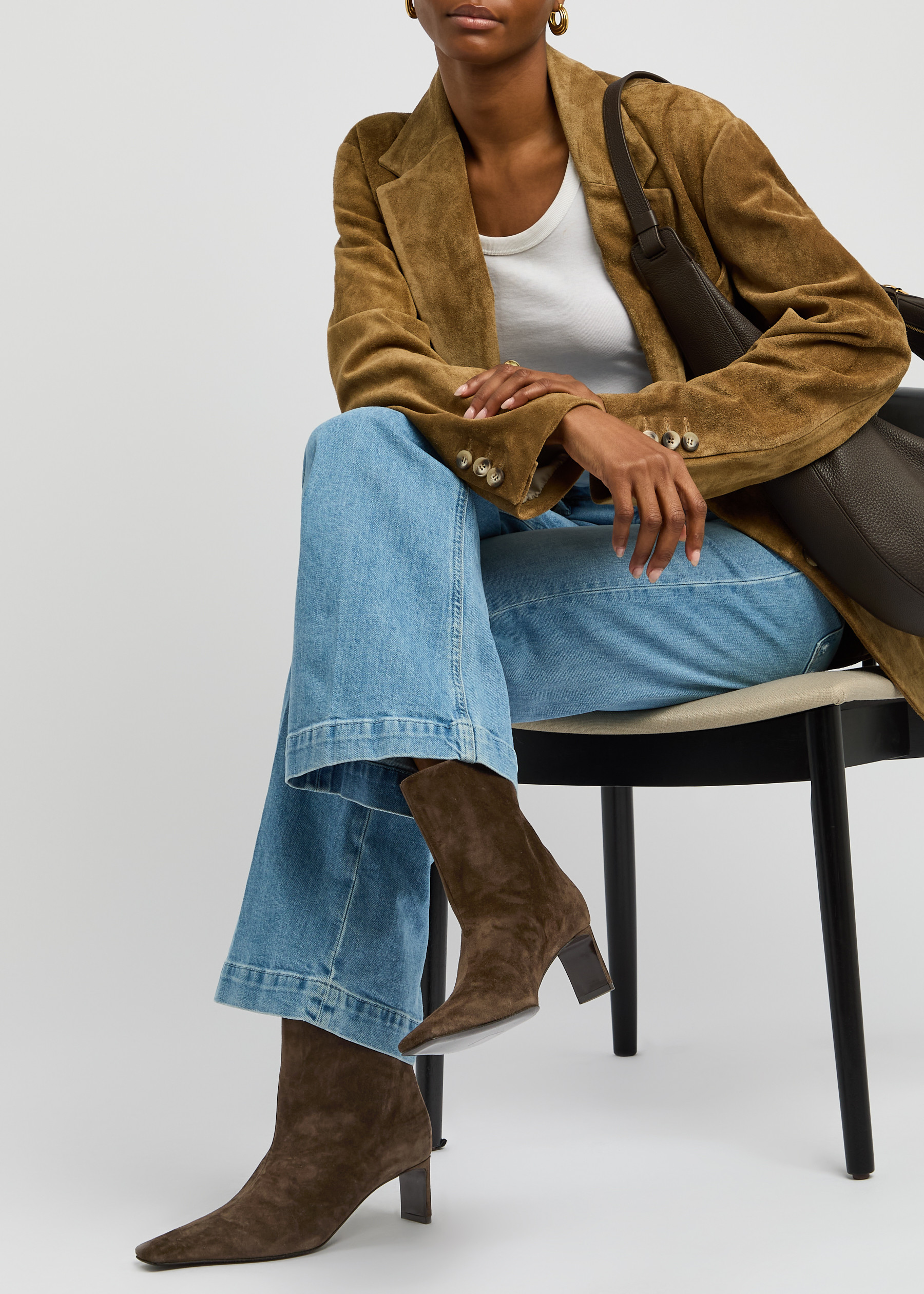 KHAITE Ona 55 suede ankle boots | Harvey Nichols