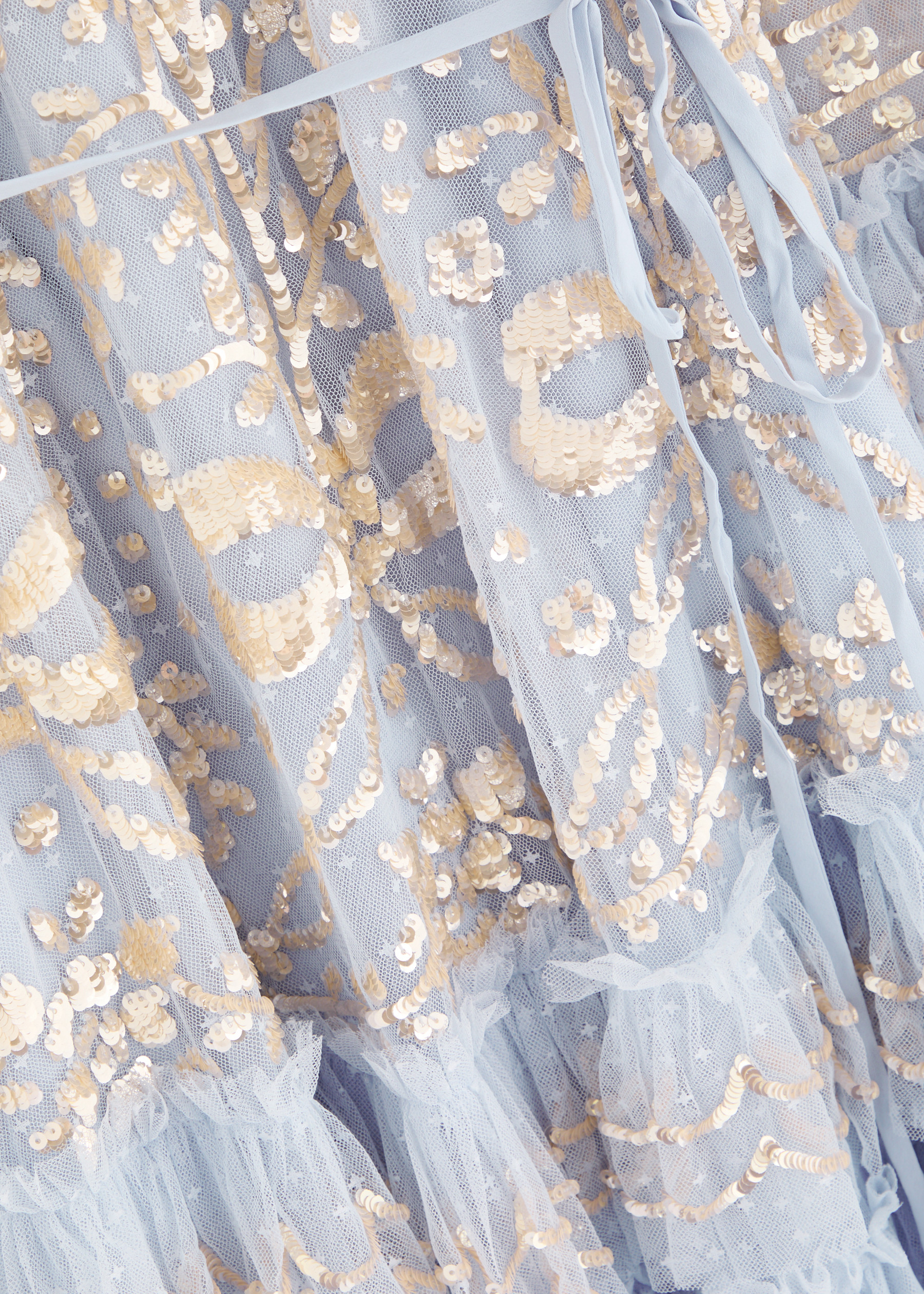 NEEDLE & THREAD Celia sequin-embellished ruffled tulle mini dress ...