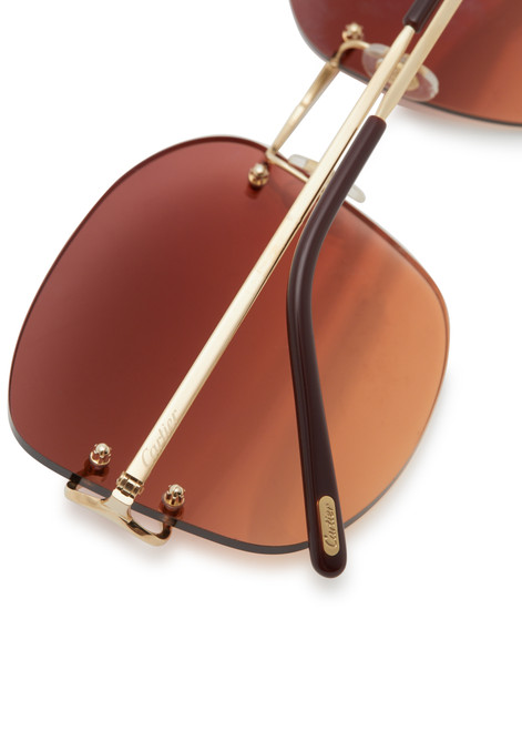 CARTIER Signature C De Cartier rimless oversized sunglasses | Harvey ...