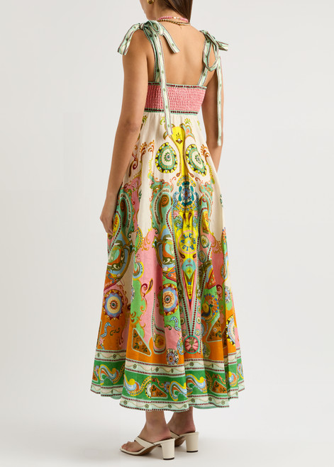 ALEMAIS Pinball printed linen maxi dress | Harvey Nichols