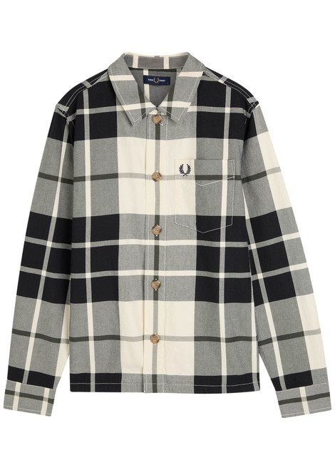 FRED PERRY Checked twill overshirt | Harvey Nichols