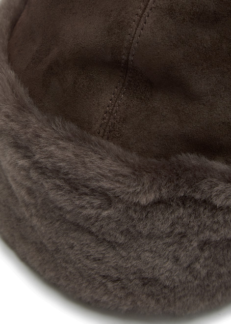 NOUR HAMMOUR Toki suede and shearling hat | Harvey Nichols