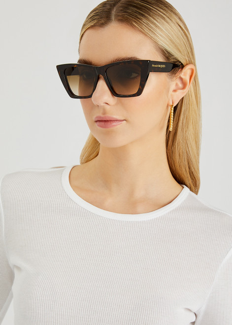 ALEXANDER MCQUEEN Tortoiseshell cat-eye sunglasses | Harvey Nichols