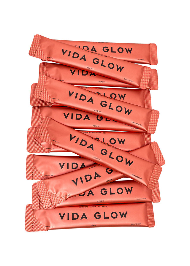 VIDA GLOW Natural Marine Collagen Sachets Peach | Harvey Nichols