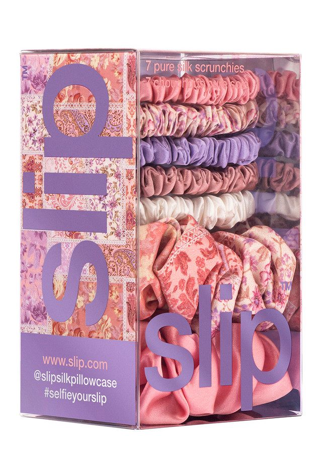 SLIP Pure Silk Assorted Scrunchie Set - Boteh | Harvey Nichols