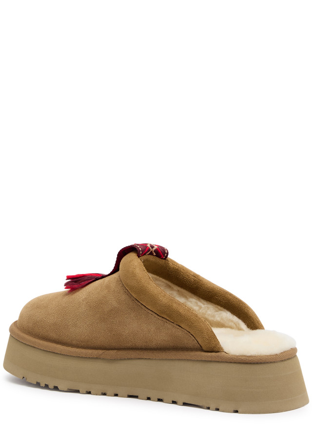 UGG Tazzle embroidered suede flatform slippers | Harvey Nichols