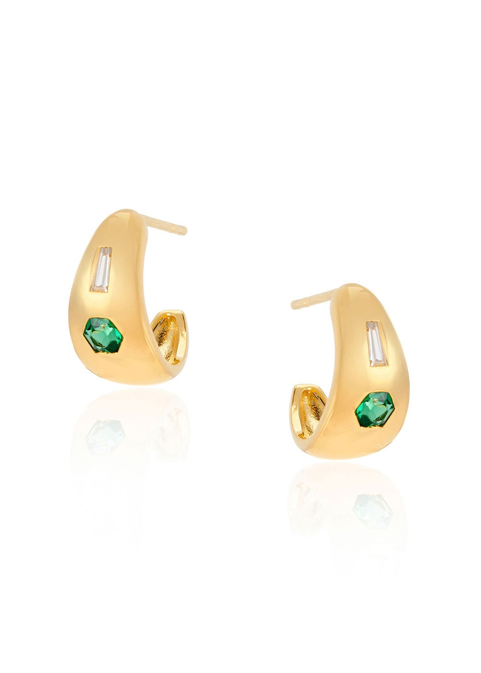 LAURA VANN Jada embellished 18kt gold-plated hoop earrings | Harvey Nichols