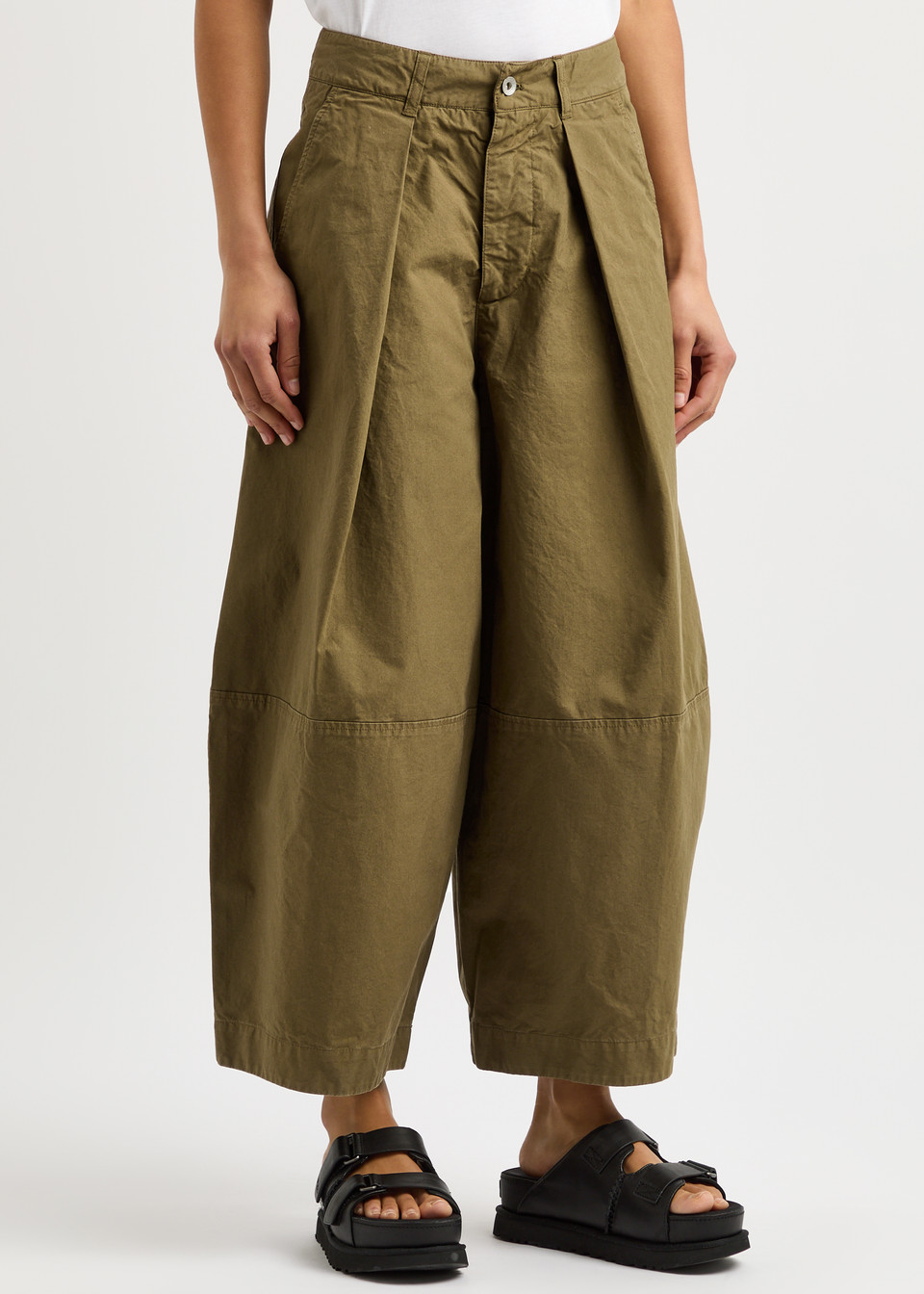 YMC Deadbeat pleated wide-leg cotton trousers | Harvey Nichols