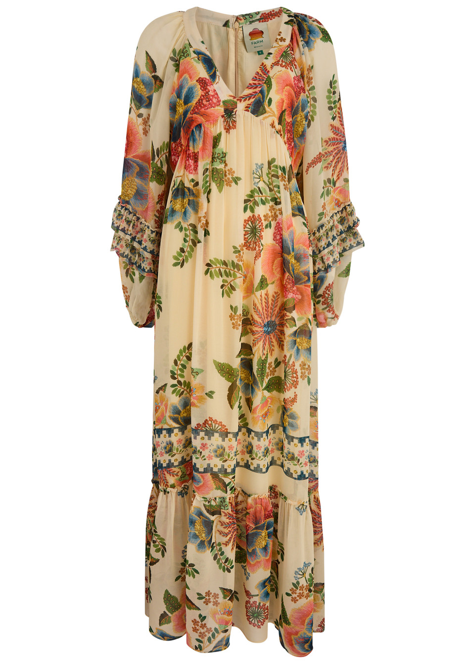 FARM RIO Delicate Garden printed chiffon maxi dress | Harvey Nichols