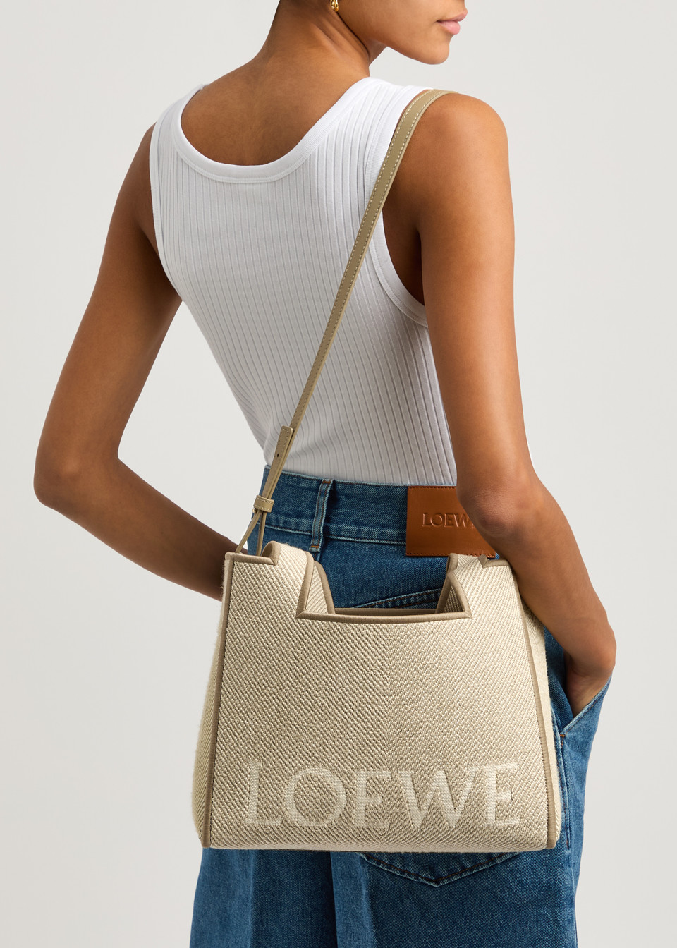 LOEWE Medium logo canvas tote | Harvey Nichols
