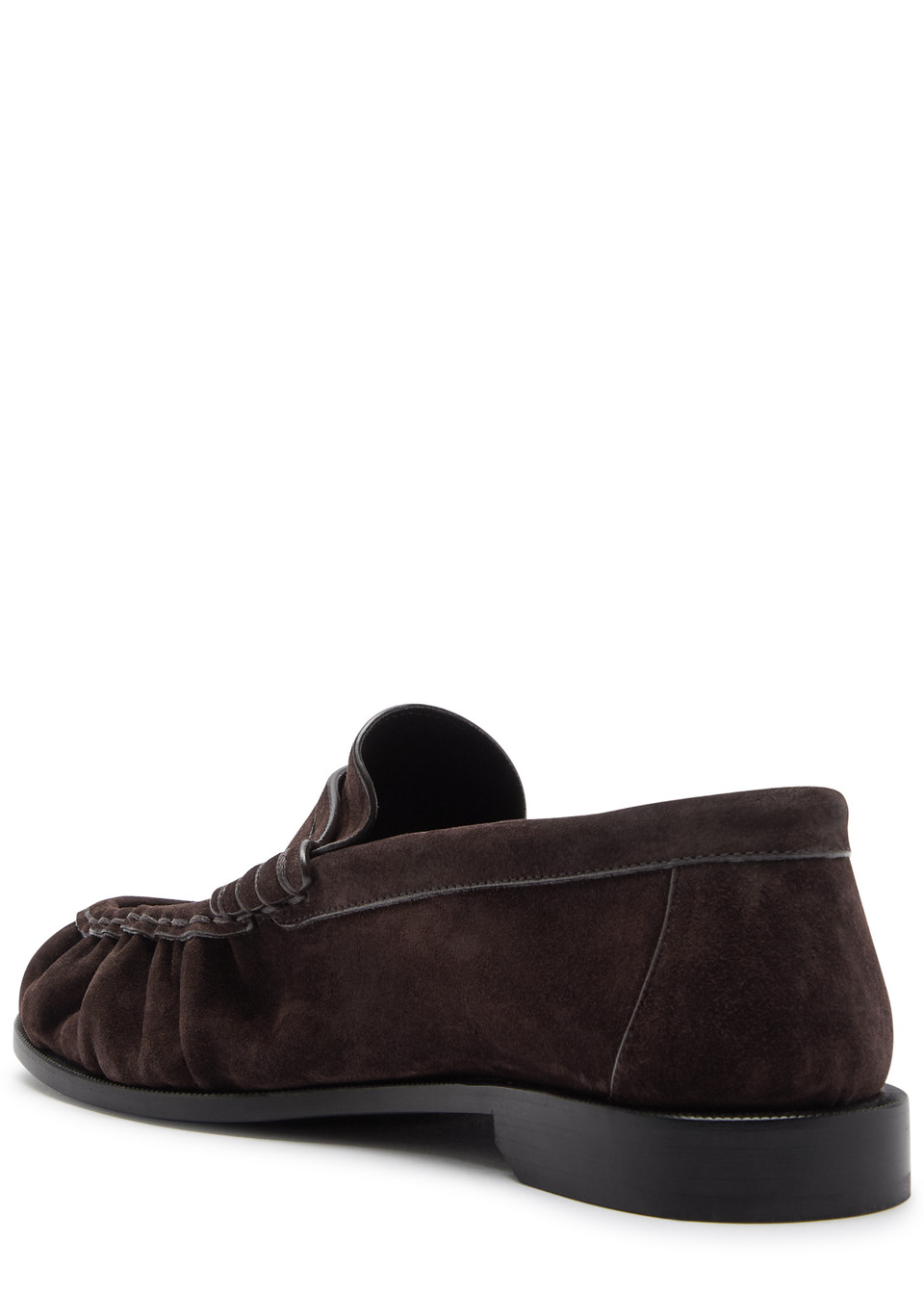 SAINT LAURENT Le Loafer logo suede loafers | Harvey Nichols