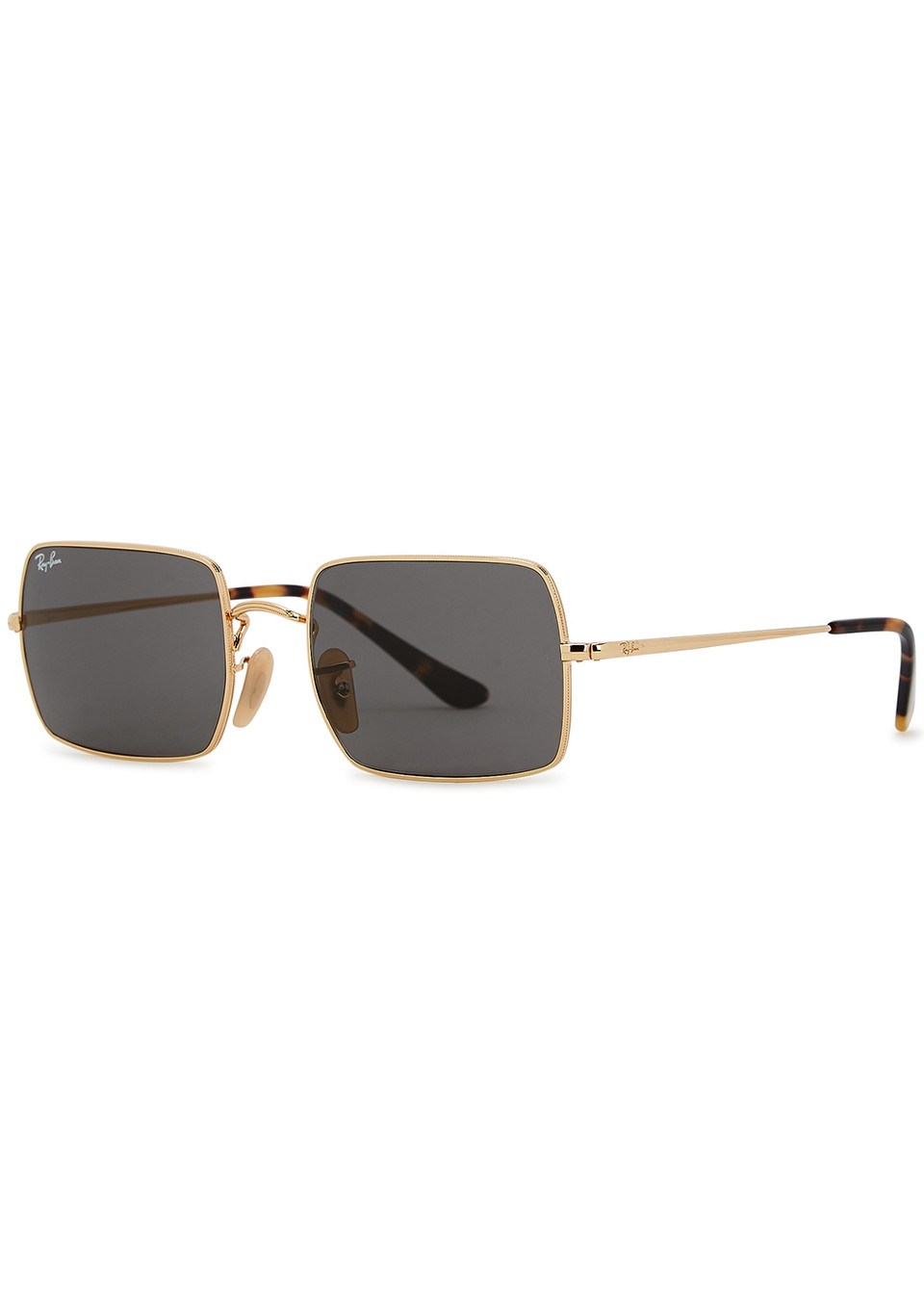 RAY-BAN 1969 gold-tone rectangle-frame sunglasses | Harvey Nichols