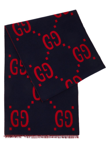 GUCCI Freedom GG-jacquard wool-blend scarf | Harvey Nichols