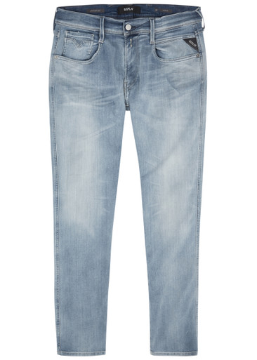 REPLAY Anbass Hyperflex slim-leg jeans | Harvey Nichols