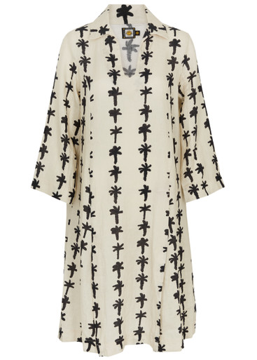 DESMOND & DEMPSEY Palm printed linen night dress | Harvey Nichols