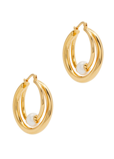 CHLOE Darcey faux-pearl embellished hoop earrings | Harvey Nichols
