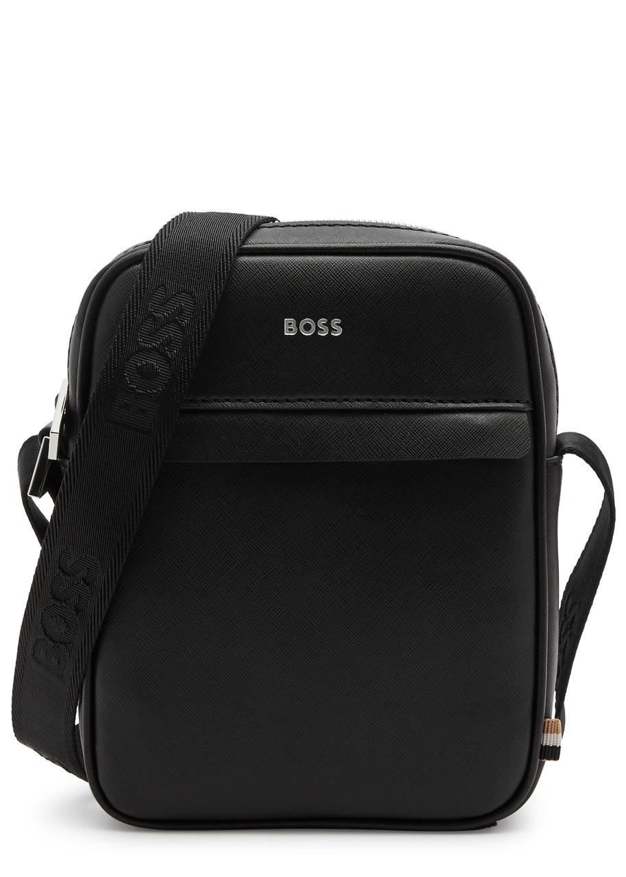 Hugo Boss Zair Leather Cross-body Bag In Black | ModeSens