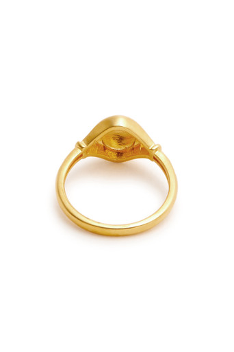 LAURA VANN Tilly 18kt gold-plated signet pinky ring | Harvey Nichols