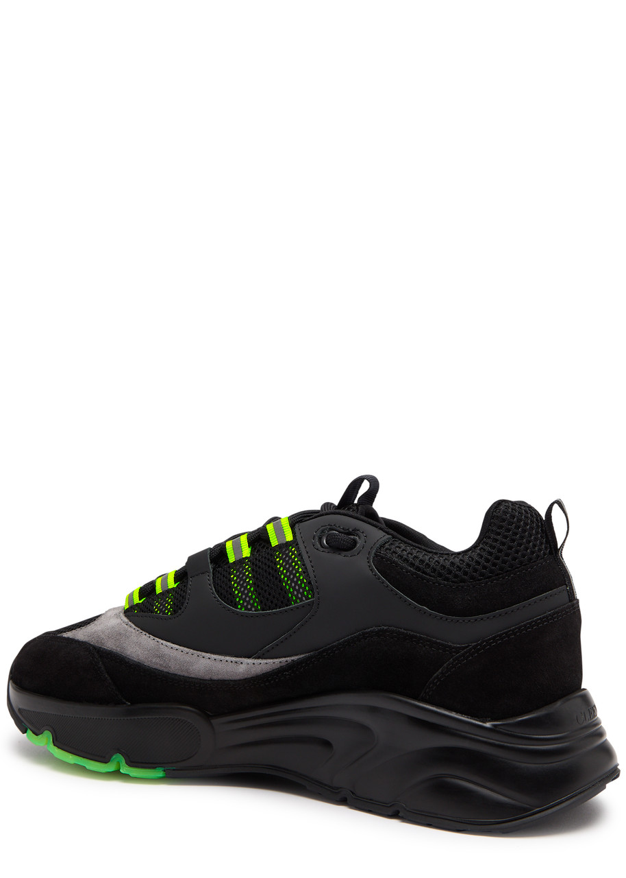 Cleens Aero Runner Panelled Mesh Trainers In Black | ModeSens GB