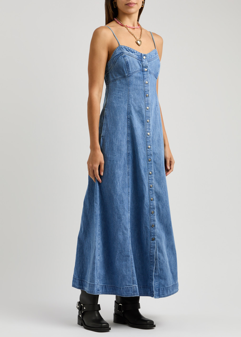 Free People Just Jill Denim Maxi Dress | ModeSens