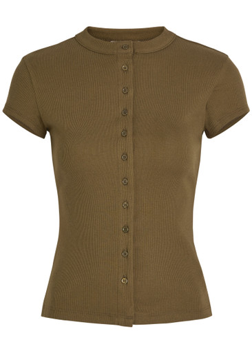 REFORMATION Raelynn ribbed stretch-cotton T-shirt | Harvey Nichols