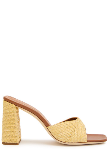 STAUD Sloane 95 raffia sandals | Harvey Nichols