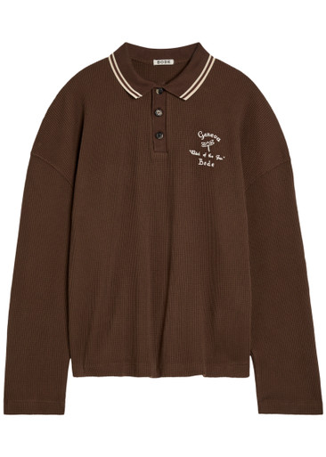 BODE Geneva logo-embroidered waffle polo shirt | Harvey Nichols