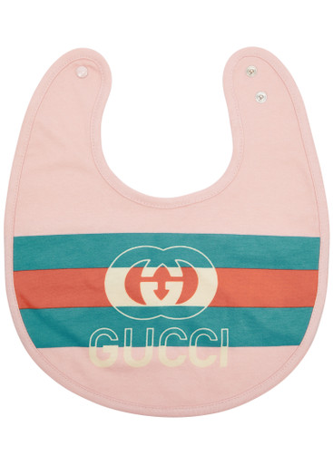 GUCCI KIDS GG logo-print cotton bib | Harvey Nichols