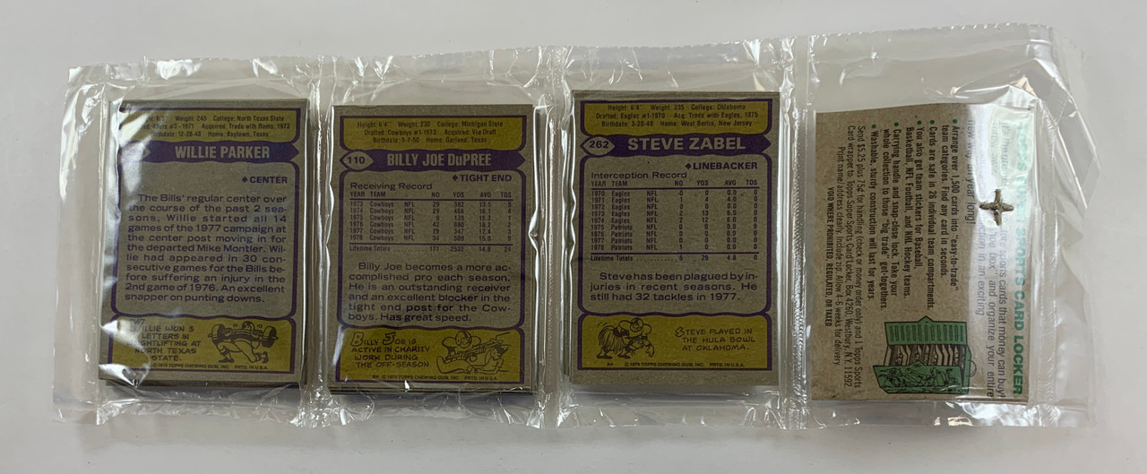 1979 Topps Football Rack Pack Includes Steve Largent 01 - Larry Fritsch ...