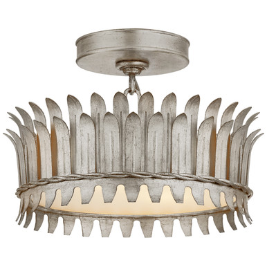 Leslie LED Semi-Flush Mount in Burnished Silver Leaf