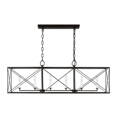 Beatrix Six Light Chandelier in Aged Iron