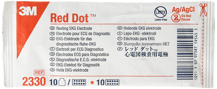 3M ECG Electrode Red Dot Tab Style