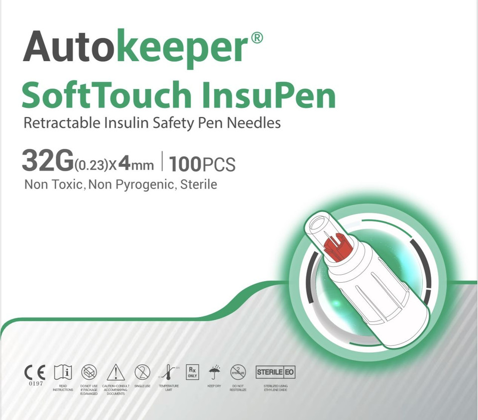 Buy Autokeeper SoftTouch InsuPen Retractable Insulin Safety Pen Needles ...