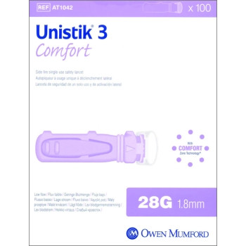 Unistik 3 Comfort Safety Lancets - Box of 100