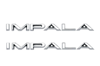 New 1965-66 Impala Front Fender Letter Script Set 2.